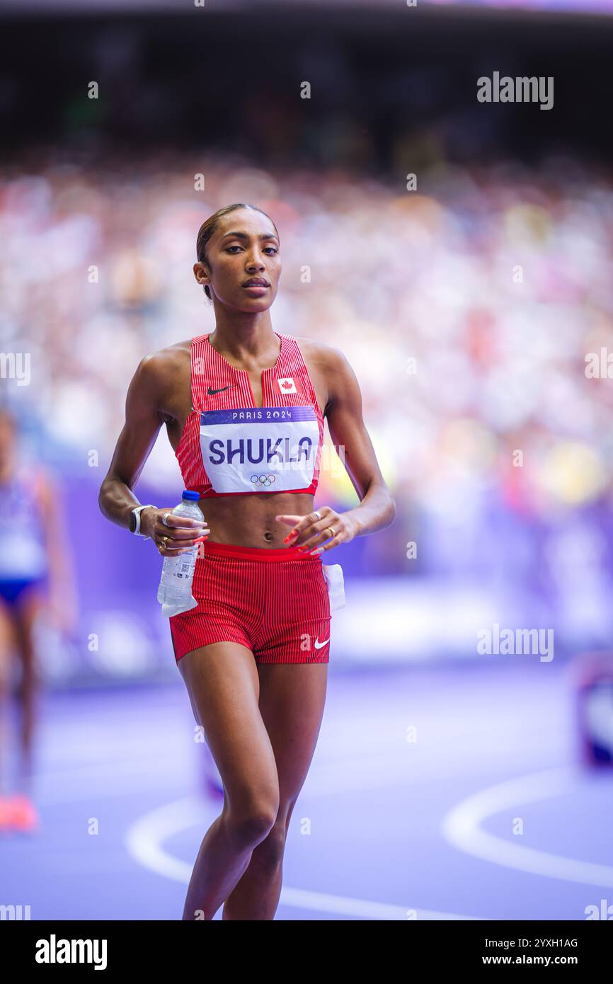 Jazz Shukla participating in the 800 meters at the Paris 2024 Olympic ...