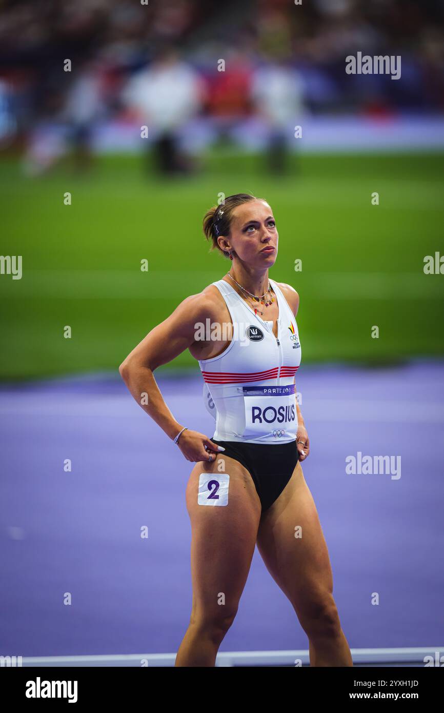 Rani Rosius participating in the 100 meters at the Paris 2024 Olympic ...