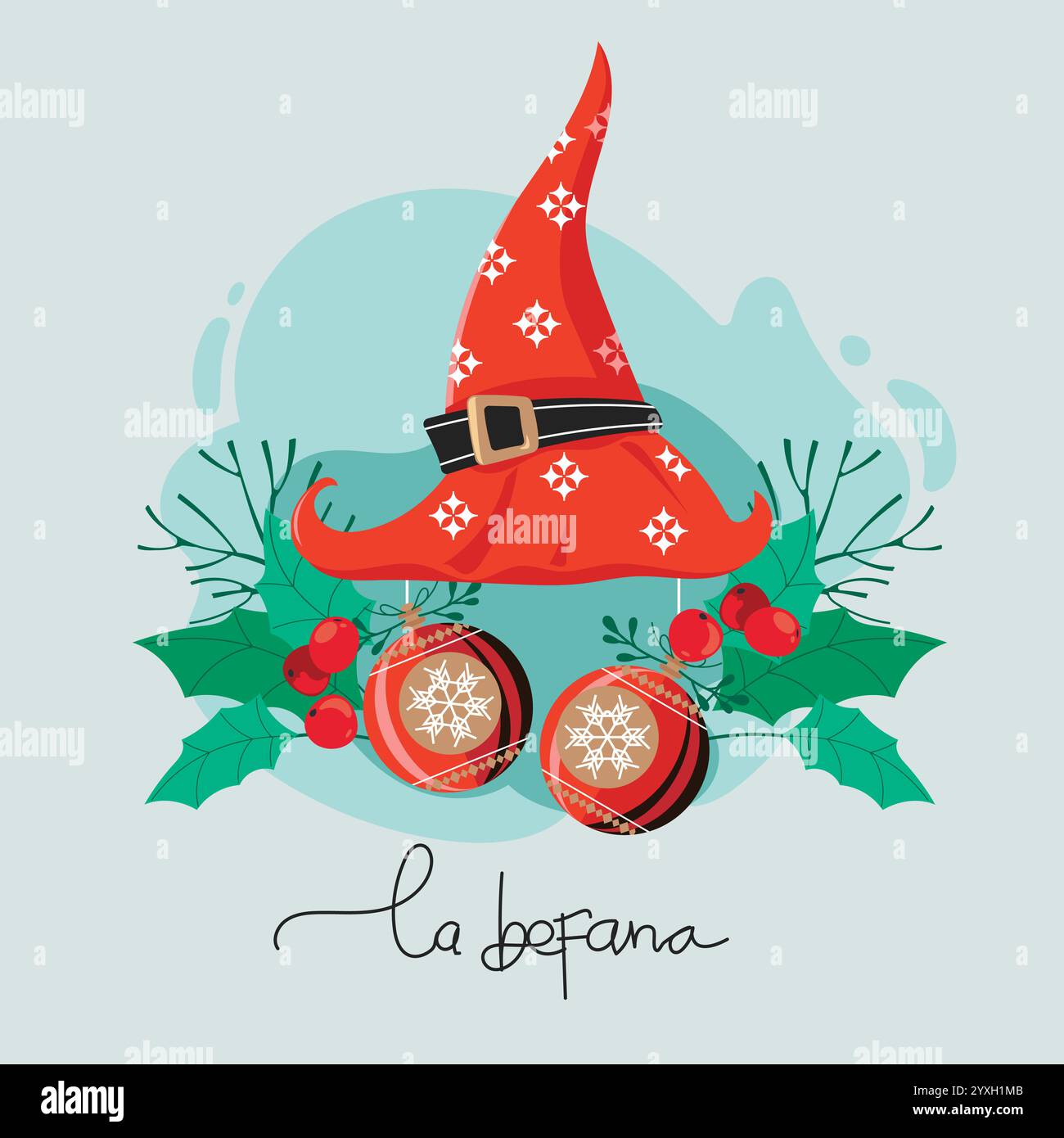Buona Befana mean happy Epiphany Christmas Tradition in Italy. Vector ...