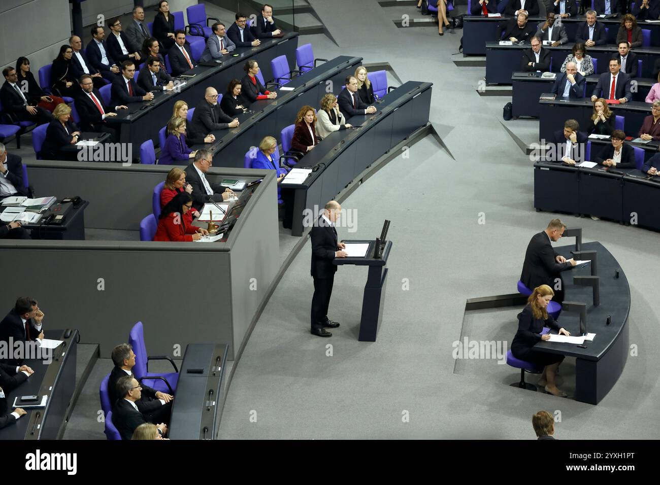 Berlin, Germany, December 16, 2024. German Chancellor Olaf Scholz is ...