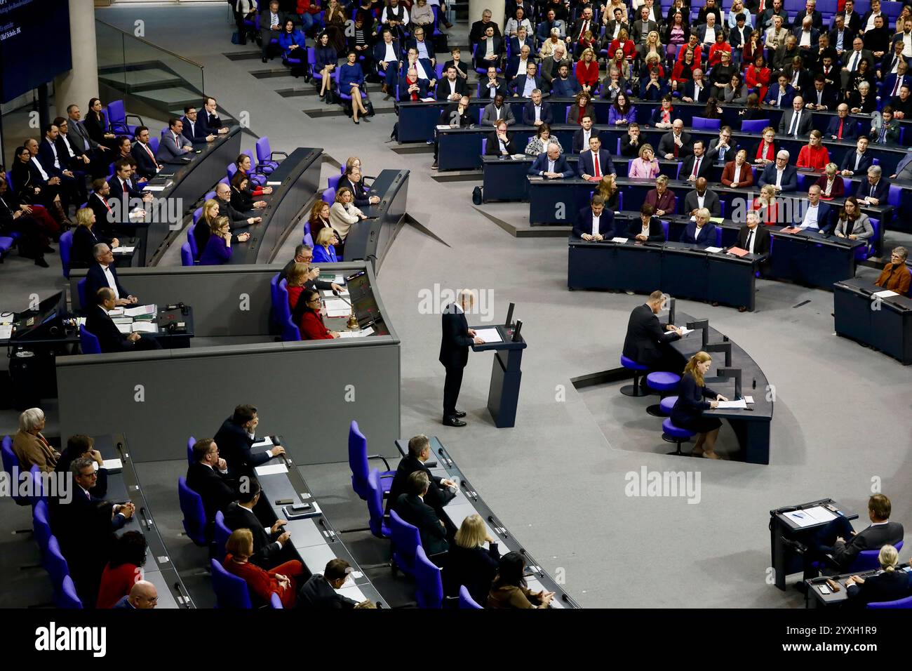 Berlin, Germany, December 16, 2024. German Chancellor Olaf Scholz is ...