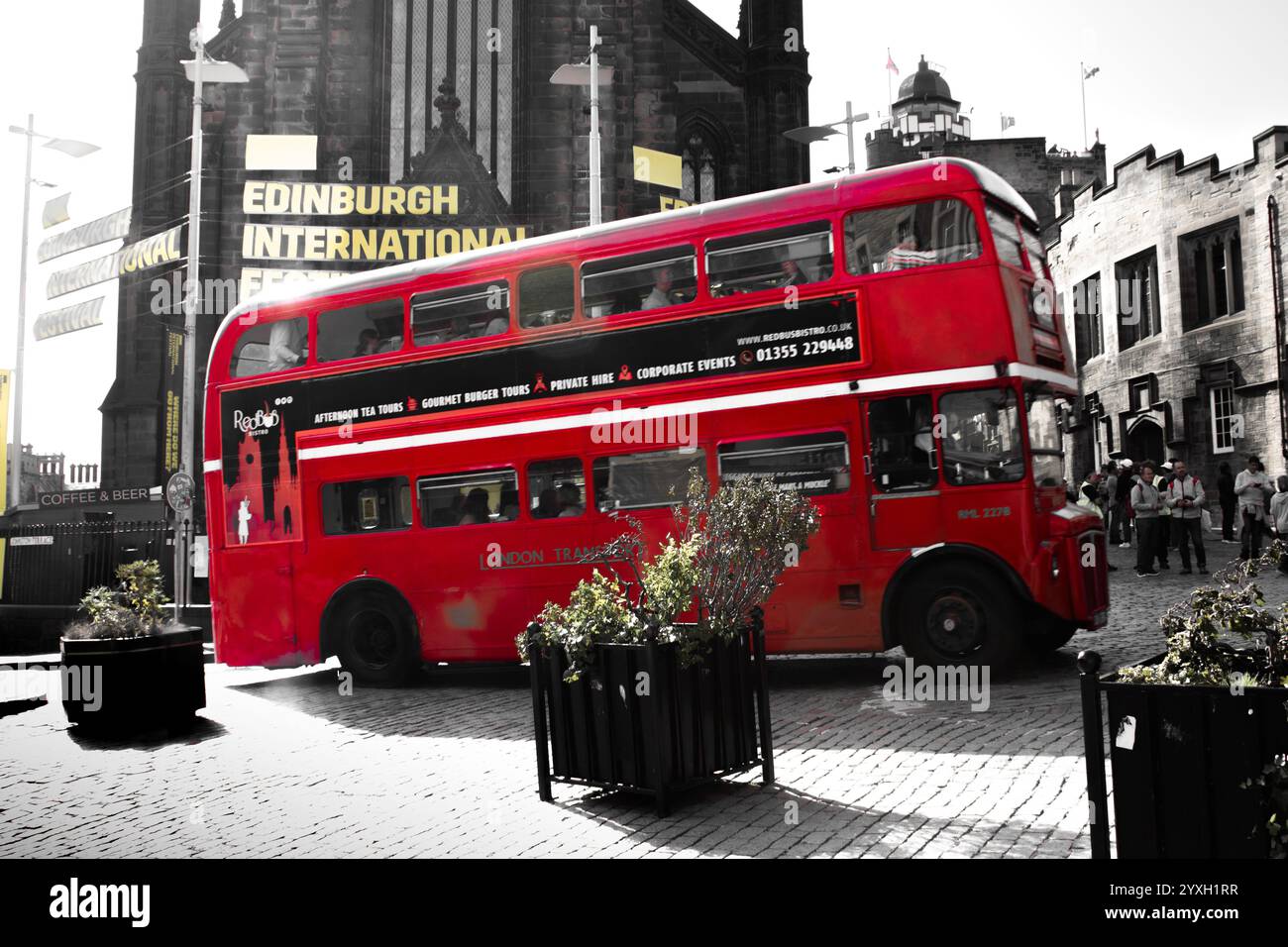Double decker bus in Edinburgh city centre Stock Photo - Alamy