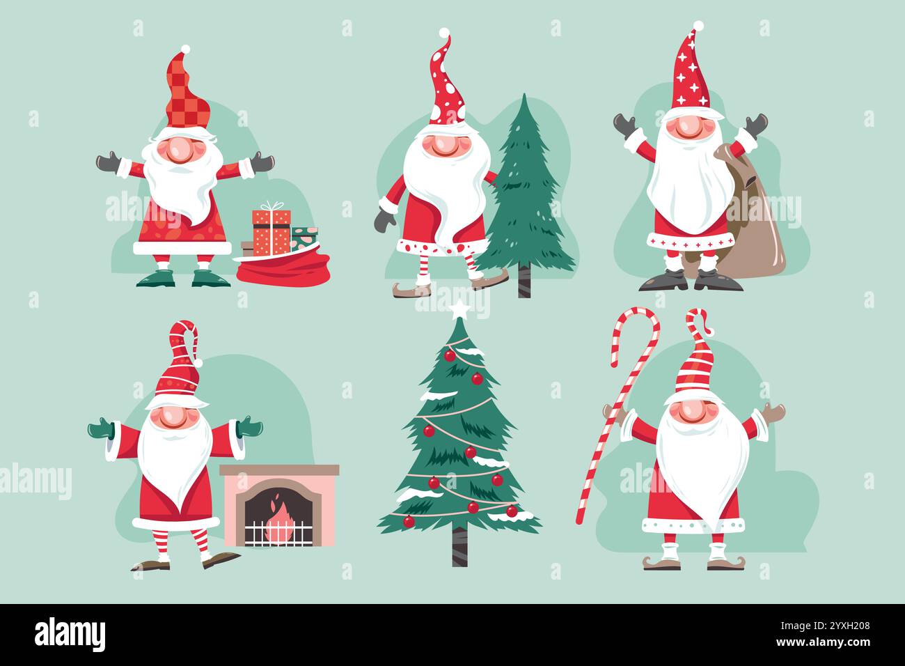 Set of Christmas Gnome Vector Illustration Stock Vector Image & Art - Alamy