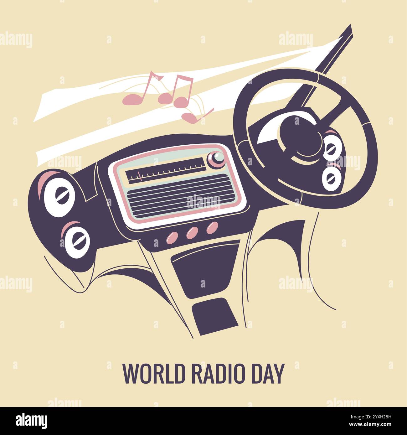 Retro car radio vintage Stock Vector Images - Alamy
