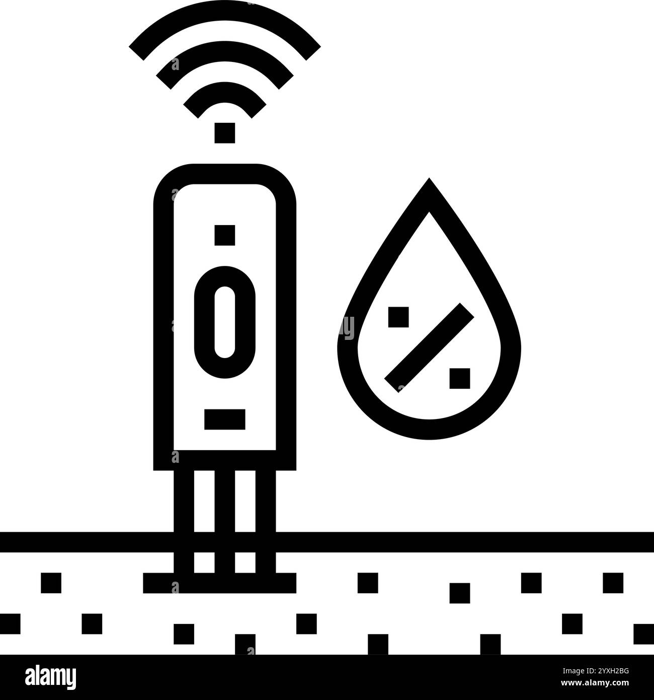 soil moisture sensor agri tech line icon vector illustration Stock ...
