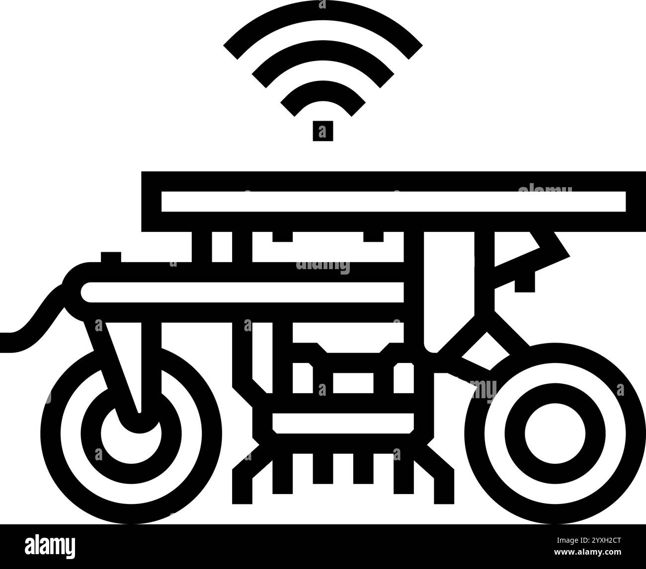 farm robot agri tech line icon vector illustration Stock Vector Image ...