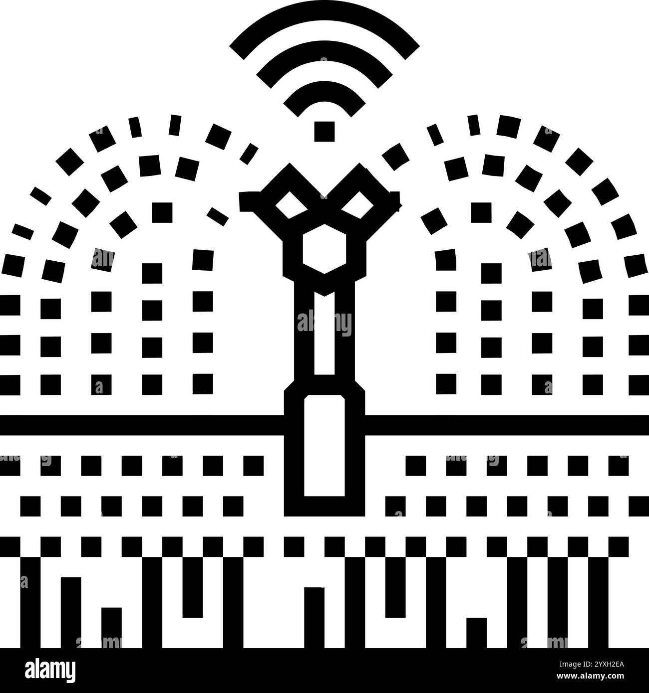 irrigation system agri tech line icon vector illustration Stock Vector ...