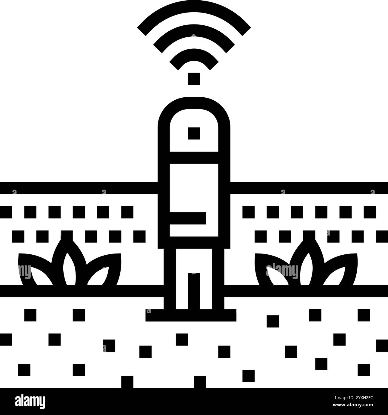 plant sensor agri tech line icon vector illustration Stock Vector Image ...