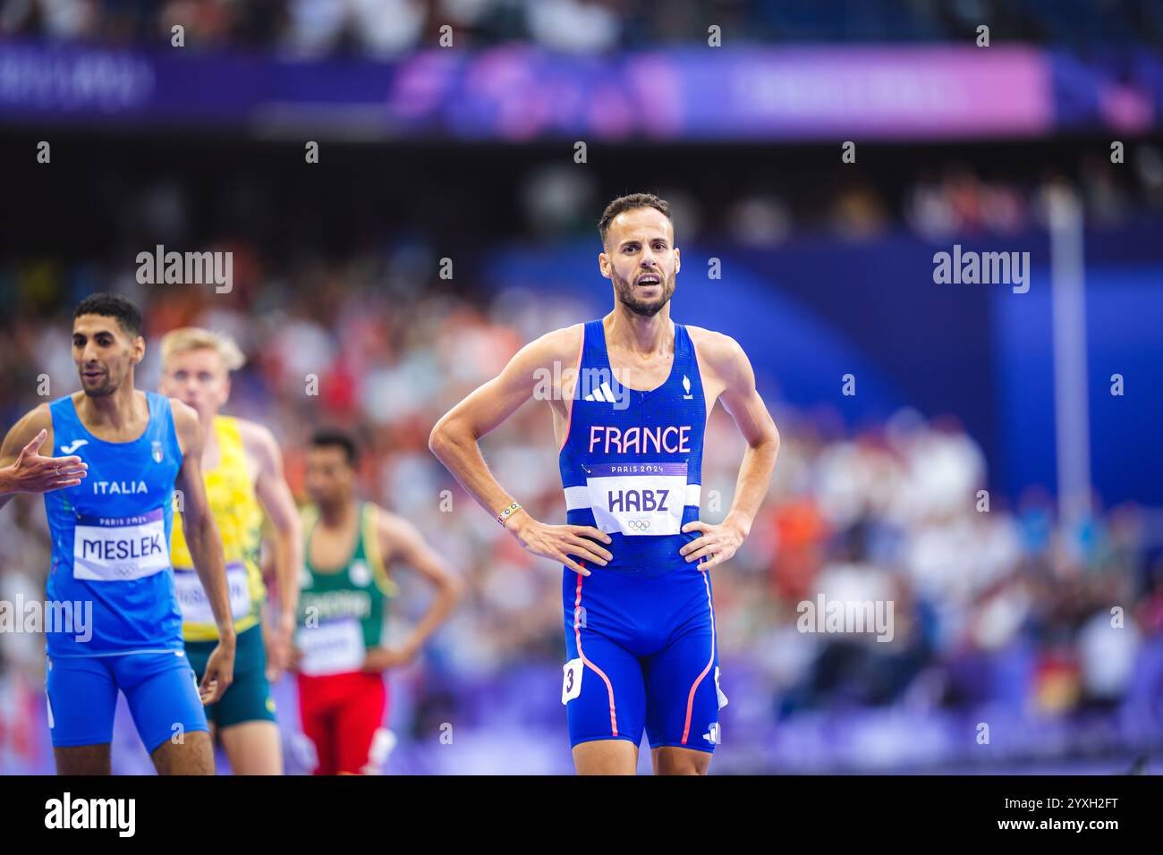 Azeddine Habz participating in the 1500 metres at the Paris 2024 ...
