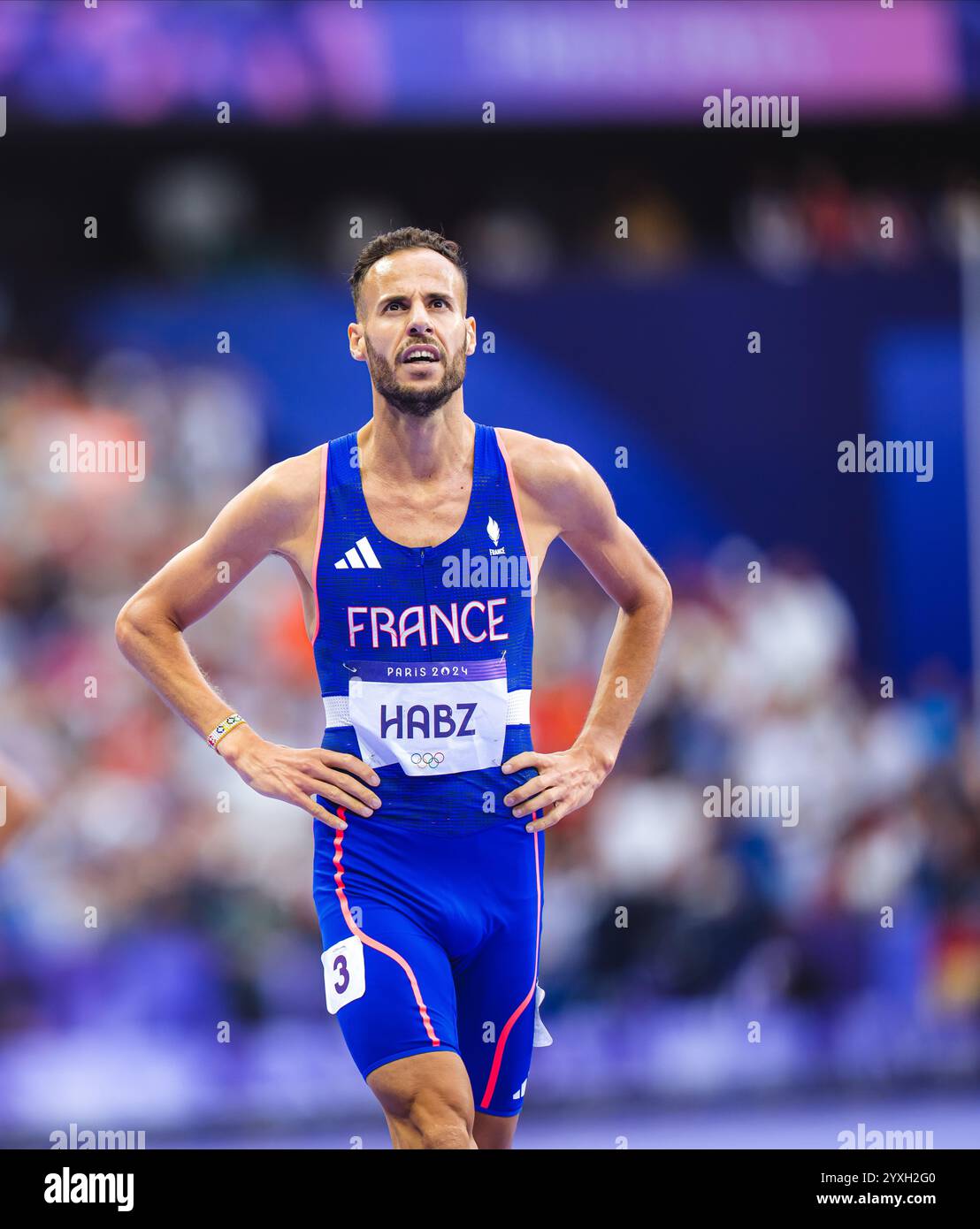 Azeddine Habz participating in the 1500 metres at the Paris 2024 ...