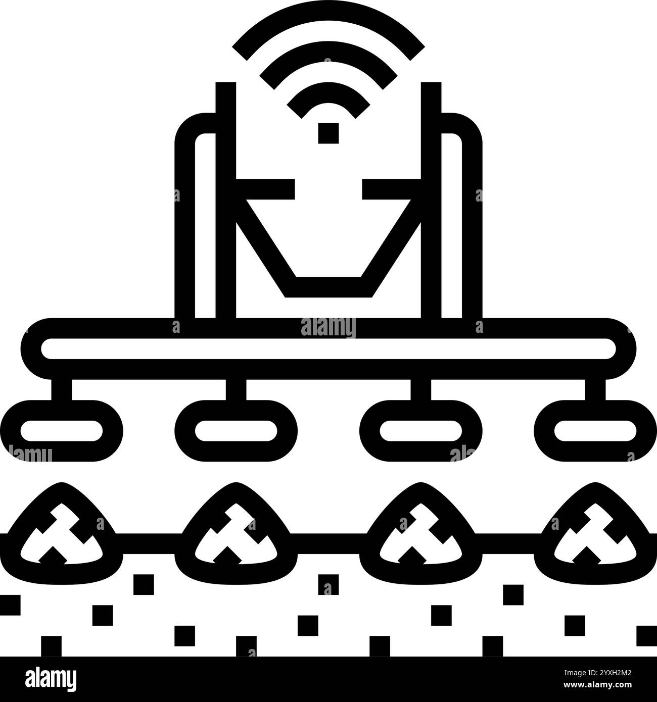 automated feeder agri tech line icon vector illustration Stock Vector ...