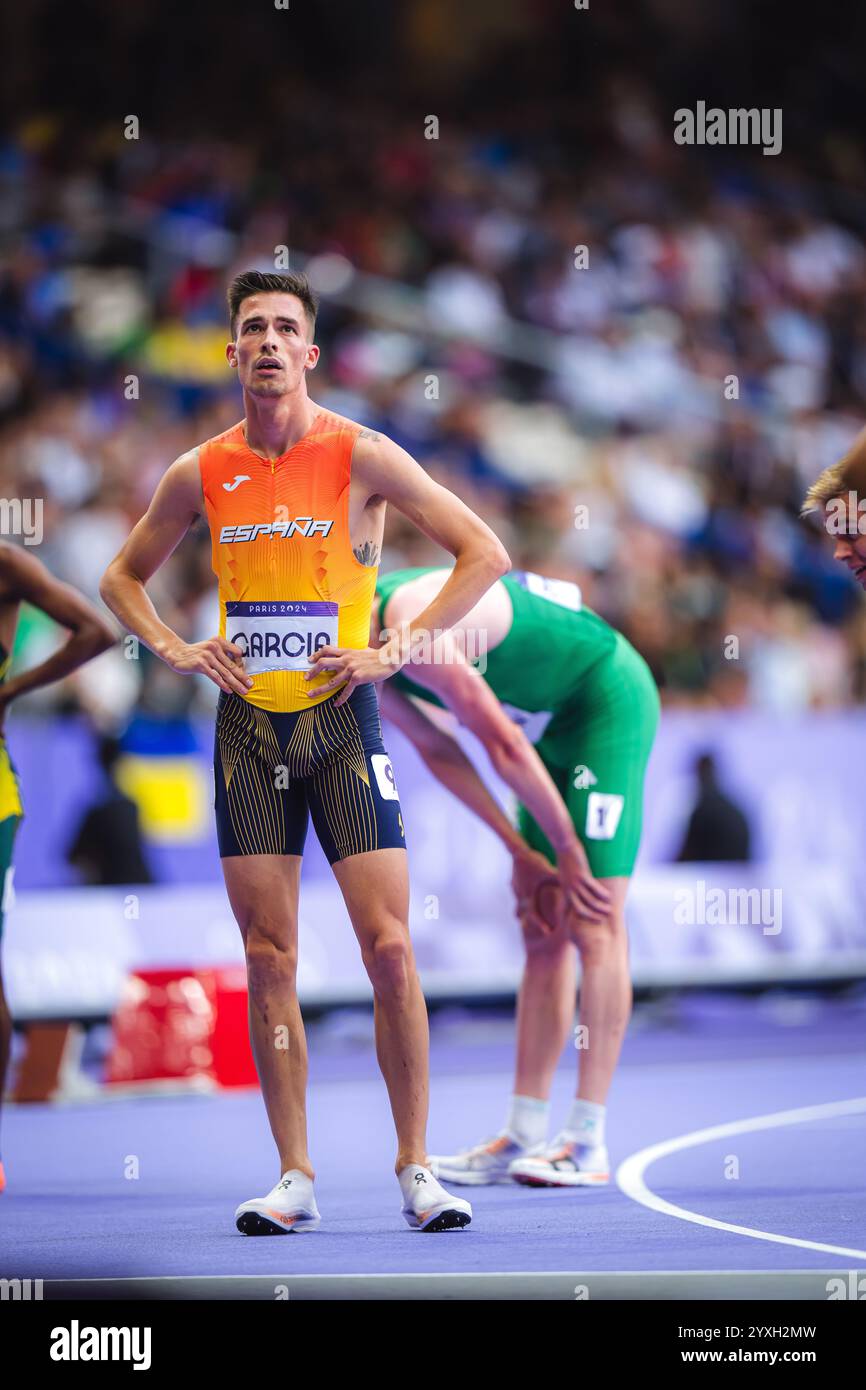 Mario García Romo participating in the 1500 metres at the Paris 2024 ...