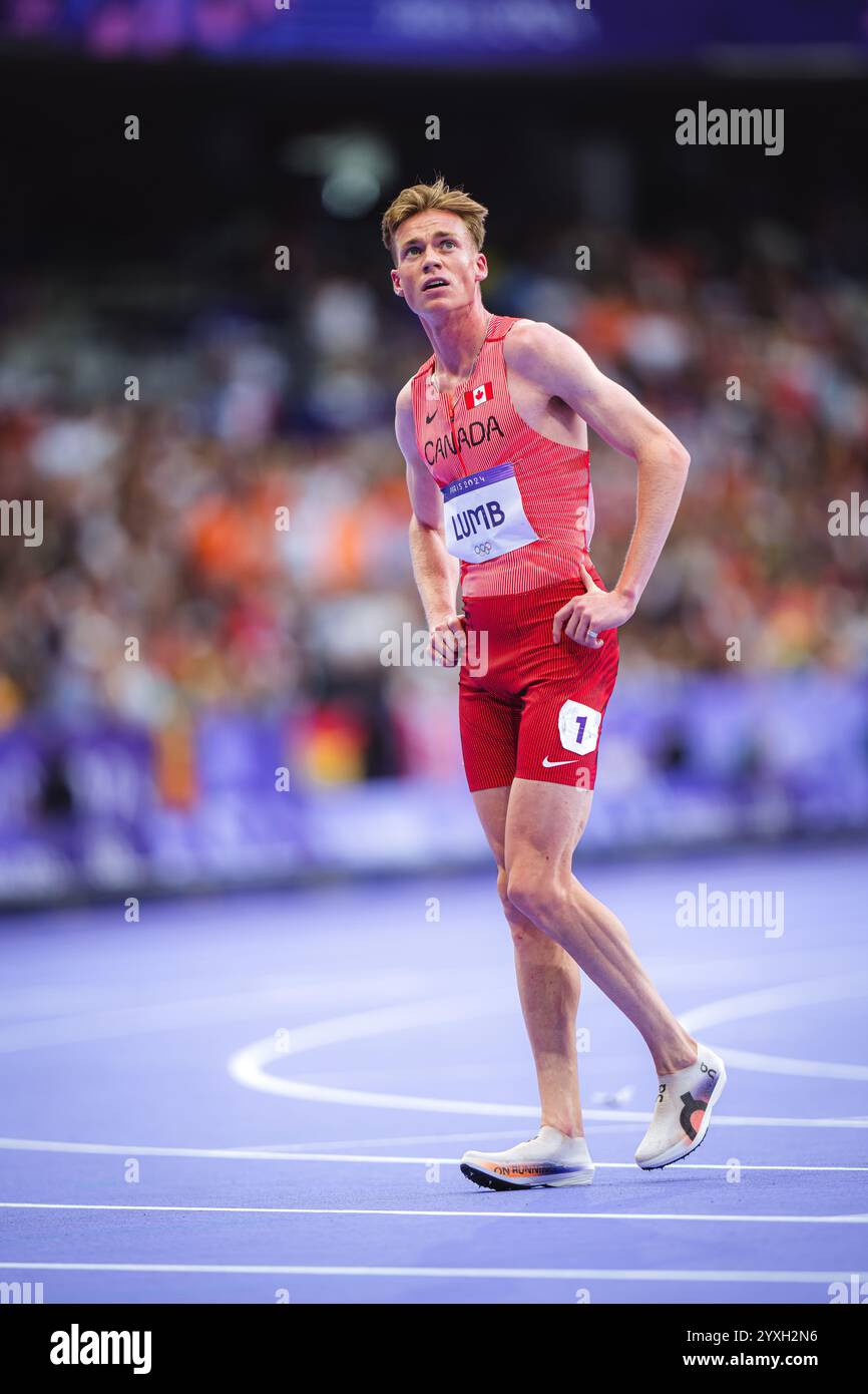 Kieran Lumb participating in the 1500 metres at the Paris 2024 Olympic ...