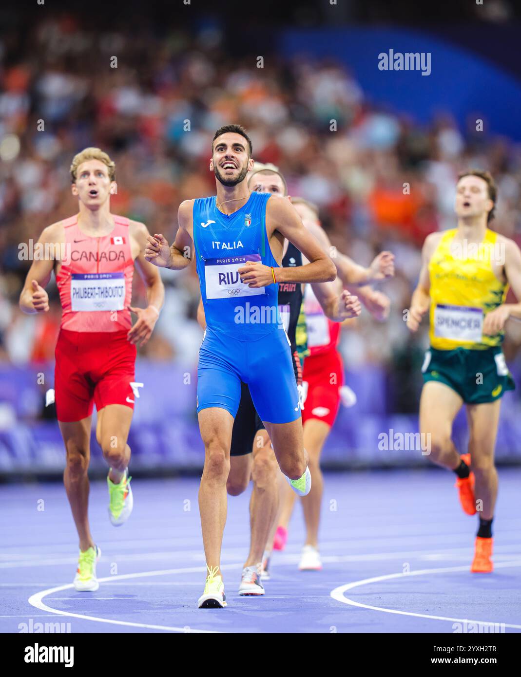 Federico Riva participating in the 1500 metres at the Paris 2024 ...