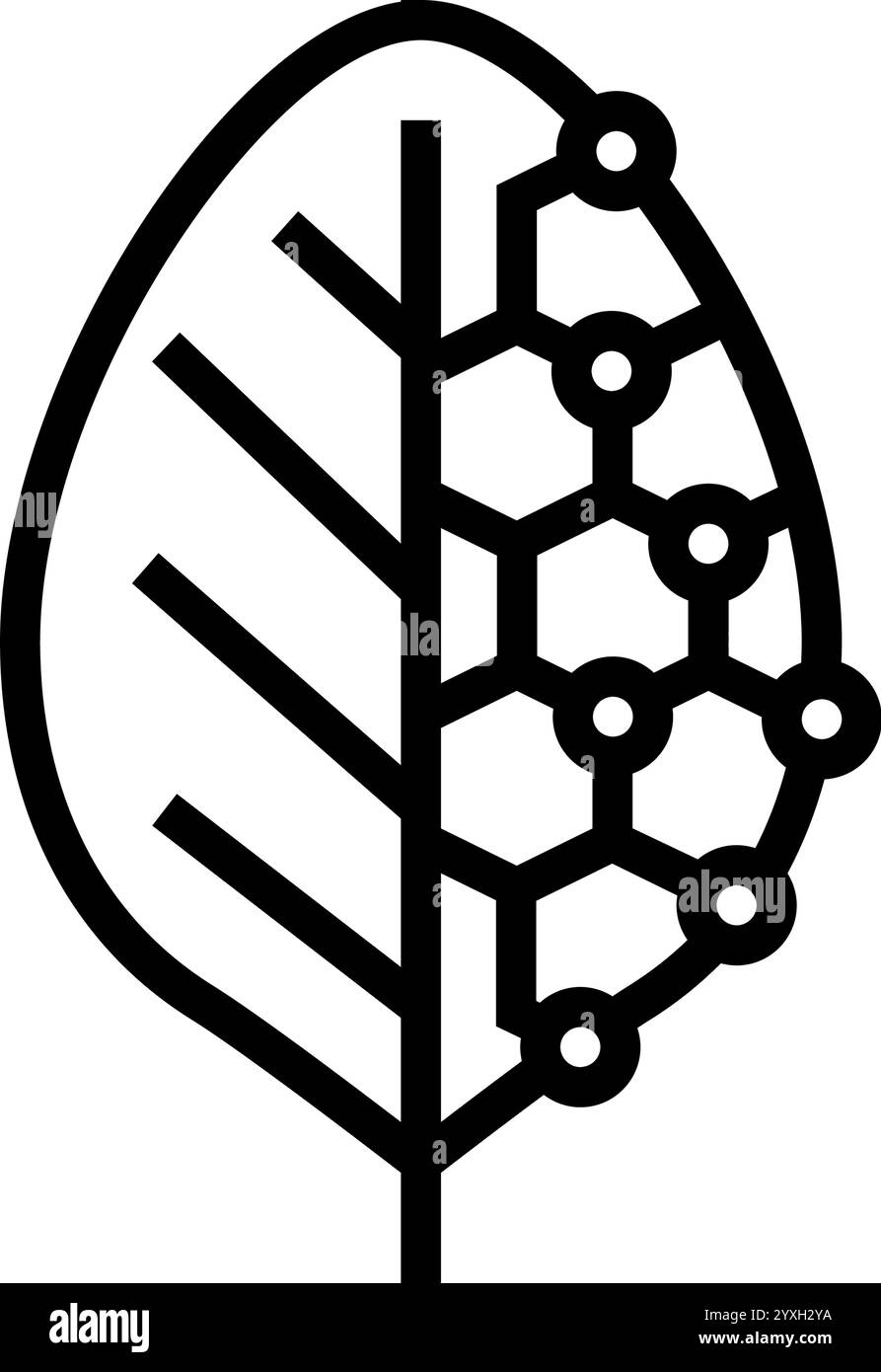 biotech leaf agri tech line icon vector illustration Stock Vector Image ...