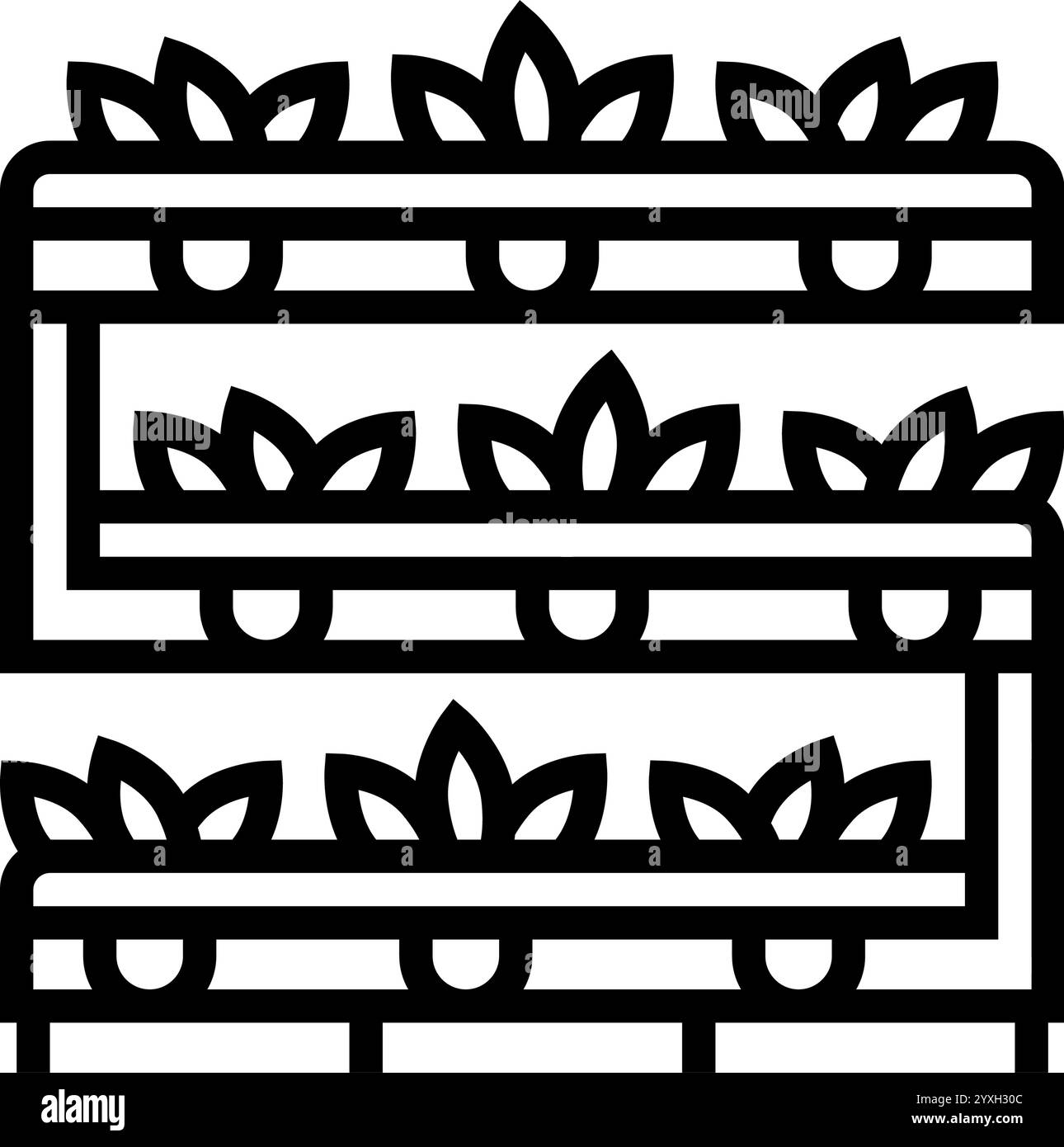 hydroponics system agri tech line icon vector illustration Stock Vector ...