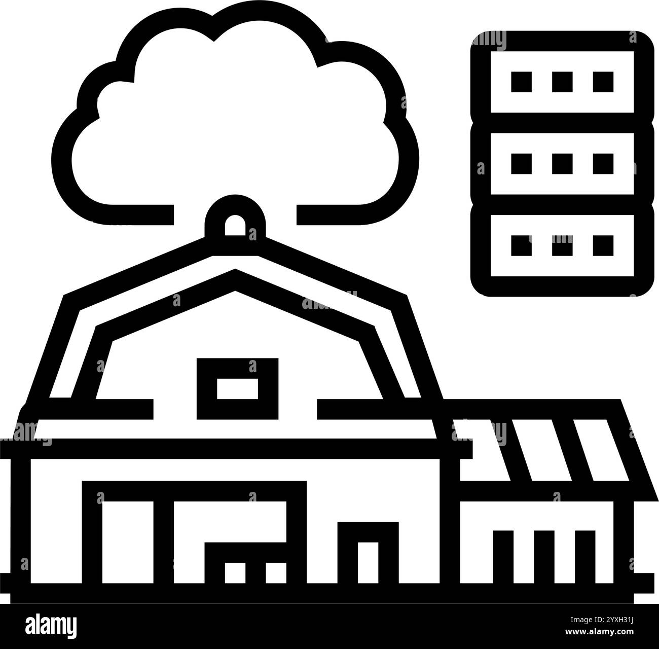 iot connected farm agri tech line icon vector illustration Stock Vector ...