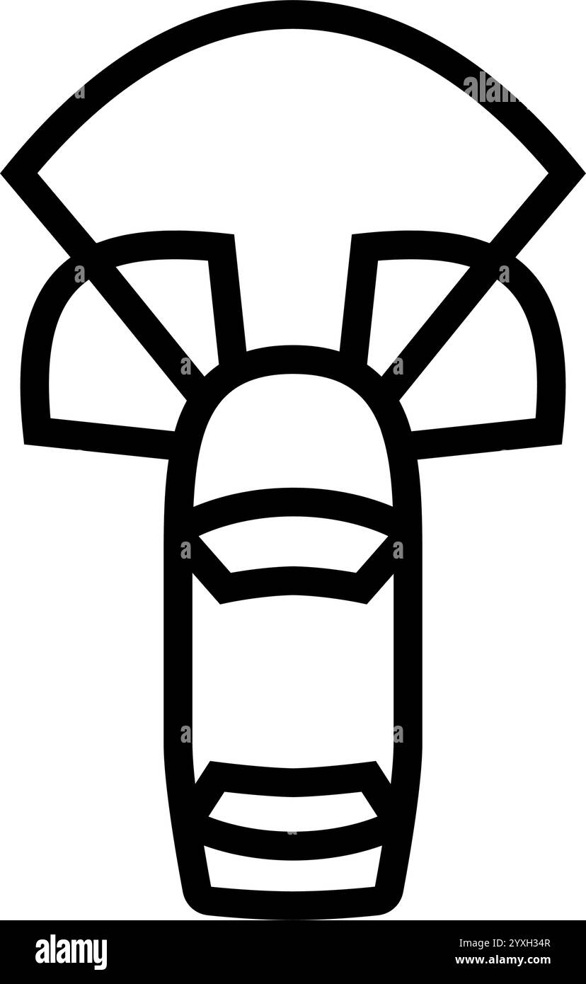 radar waves autonomous vehicle line icon vector illustration Stock ...