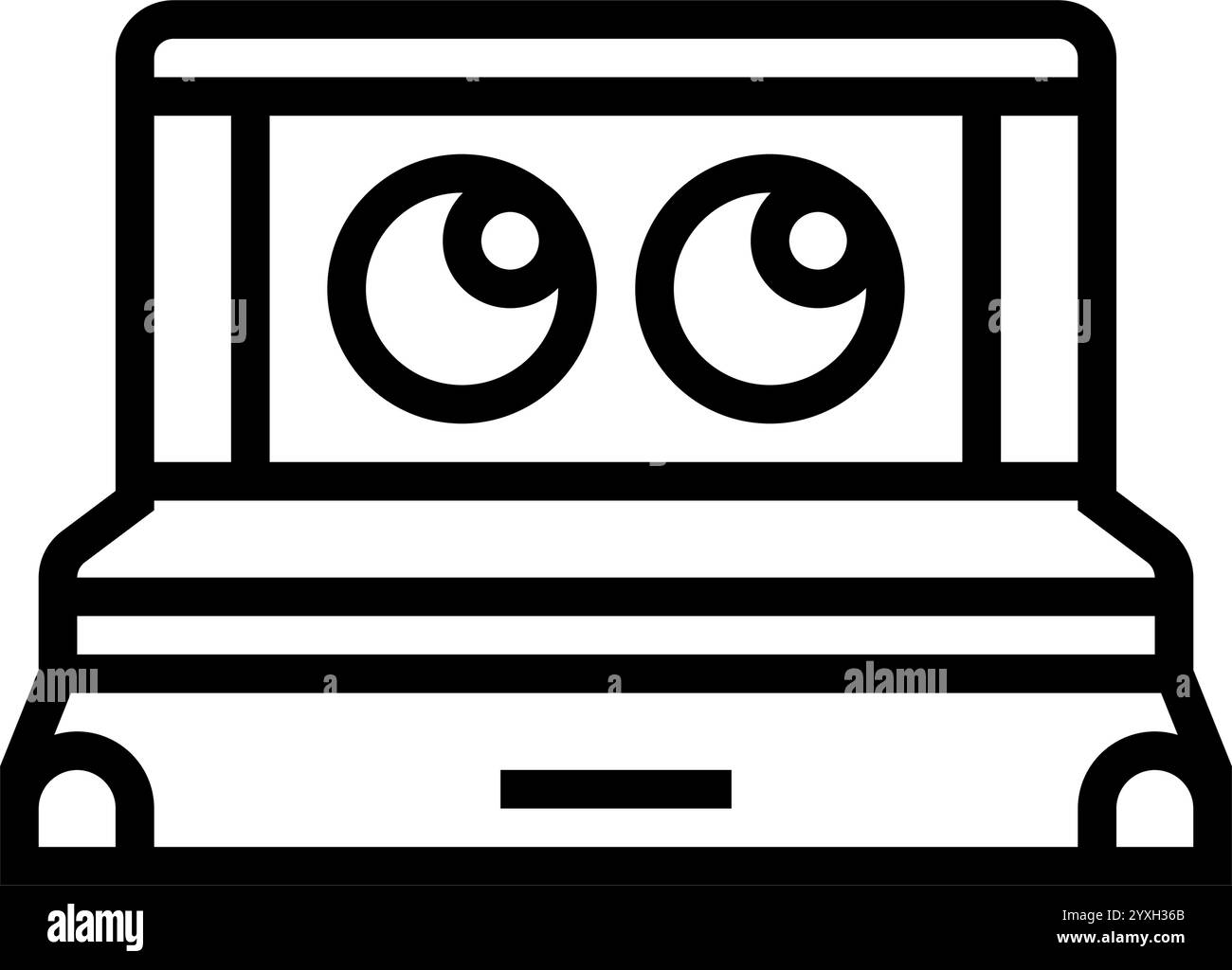 lidar sensor autonomous vehicle line icon vector illustration Stock ...