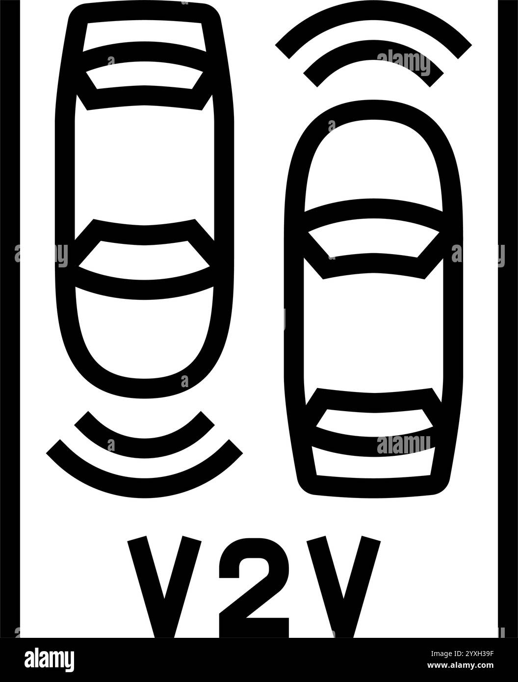 vehicle to vehicle communication line icon vector illustration Stock ...