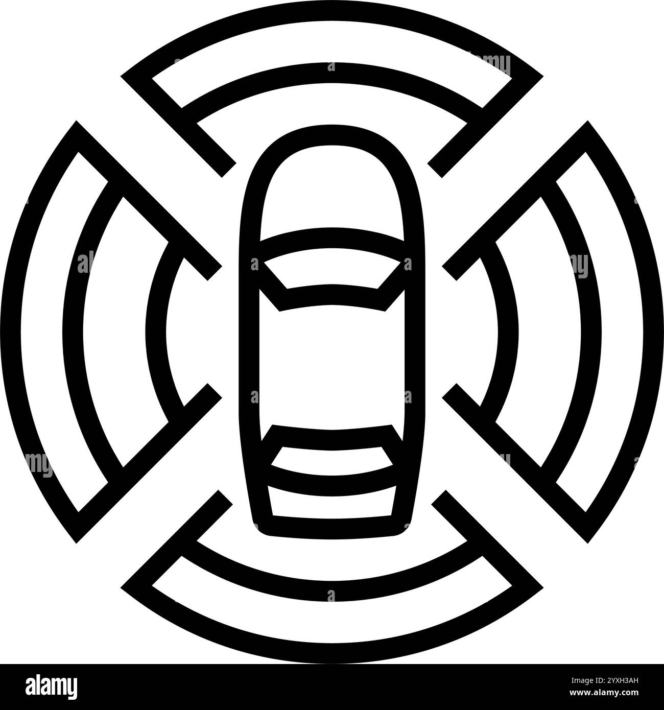 sensor array autonomous vehicle line icon vector illustration Stock ...