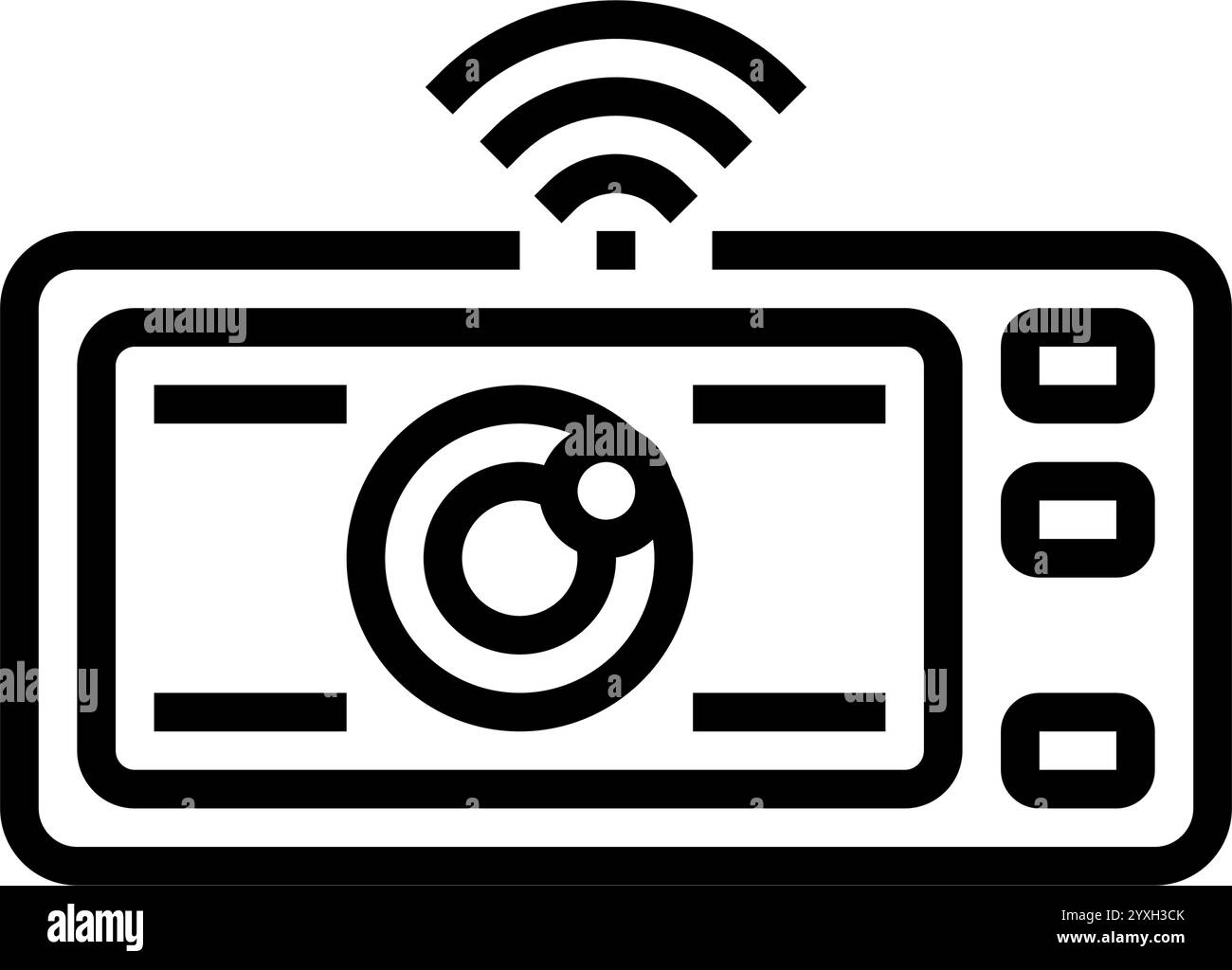 camera autonomous vehicle line icon vector illustration Stock Vector ...