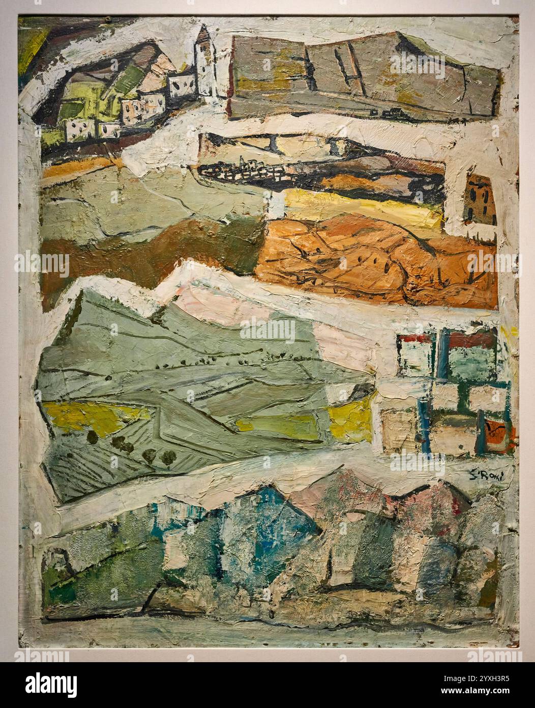 Composizione di paesaggi - olio su masonite - Mario Sironi - 1950 ...