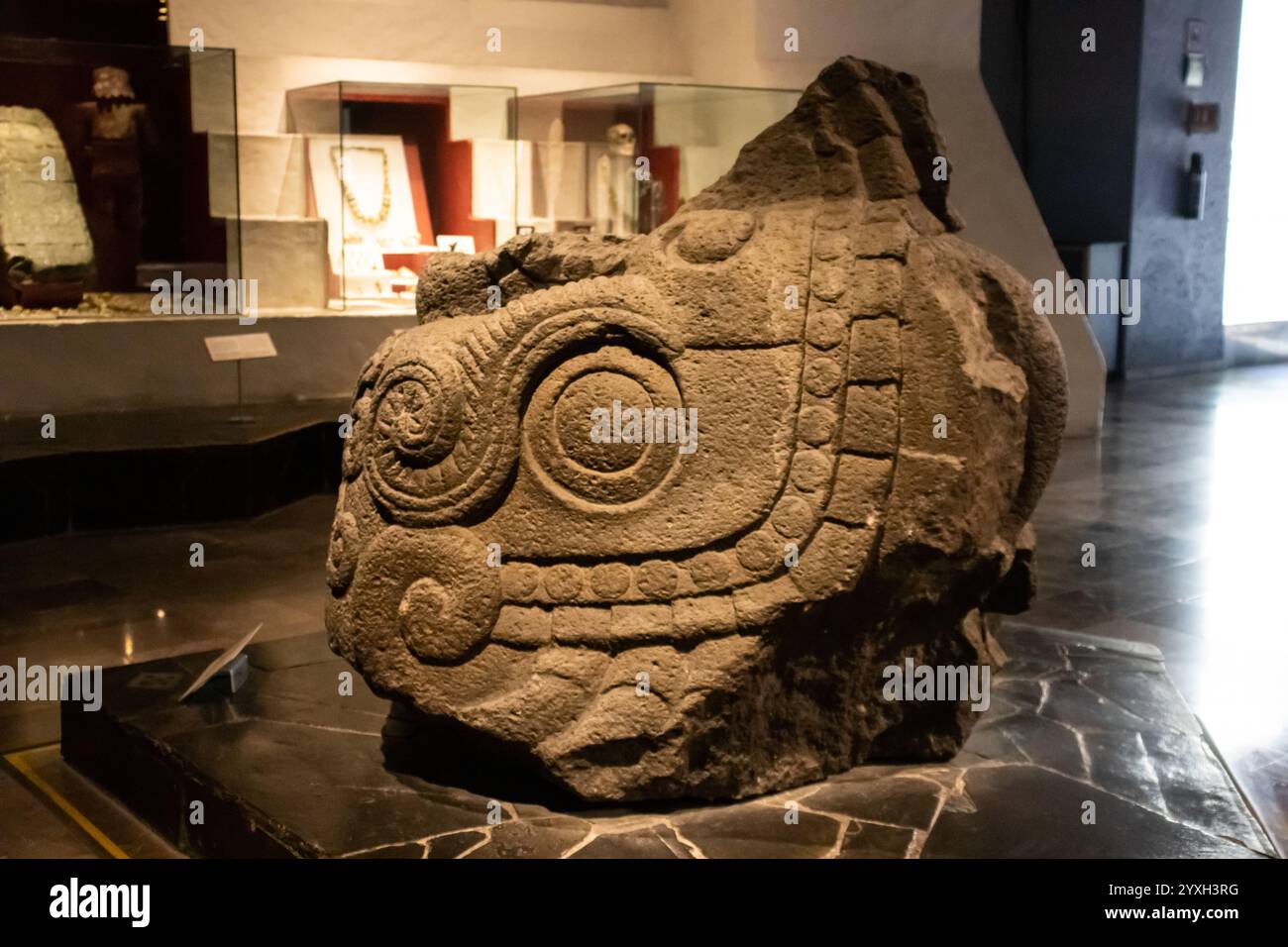 Mexico City, Mexico November 12, 2024: Stone sculpture depicting a ...