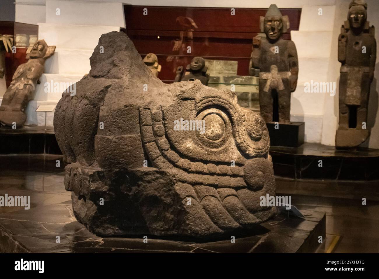 Mexico City, Mexico November 12, 2024: Stone sculpture depicting a ...