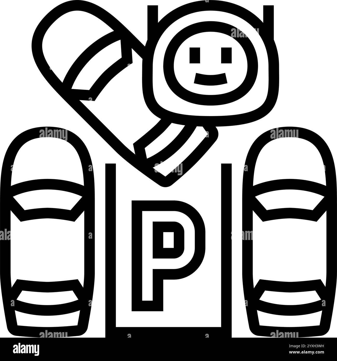 automated parking autonomous vehicle line icon vector illustration ...