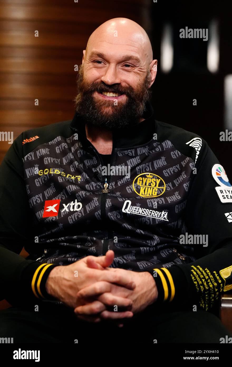 Tyson Fury at the Hilton Hotel in Riyadh. Tyson Fury and Oleksandr Usyk ...