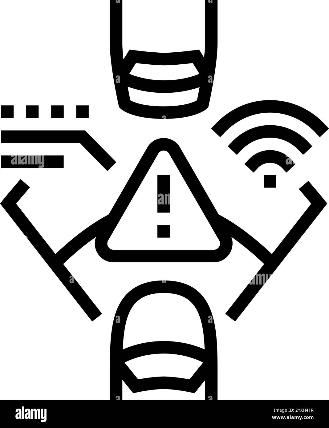 emergency braking system line icon vector illustration Stock Vector ...