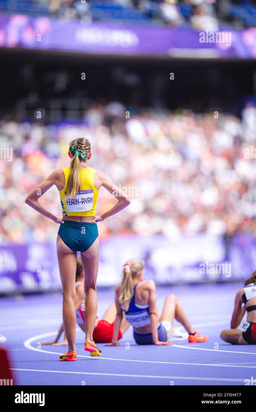 Cara Feain-Ryan participating in the 3000 metres steeplechase at the ...