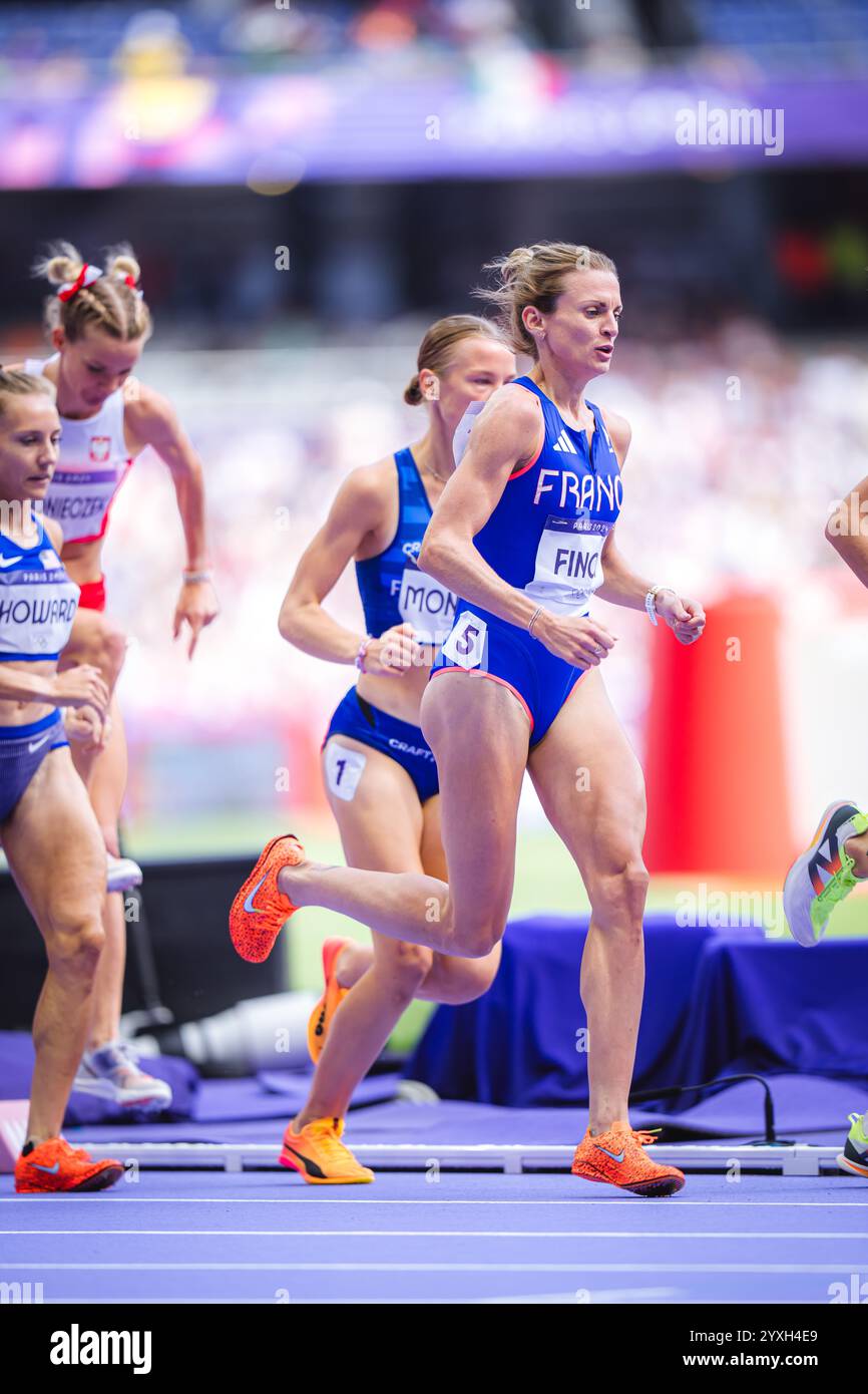 Alice Finot participating in the 3000 metres steeplechase at the Paris ...