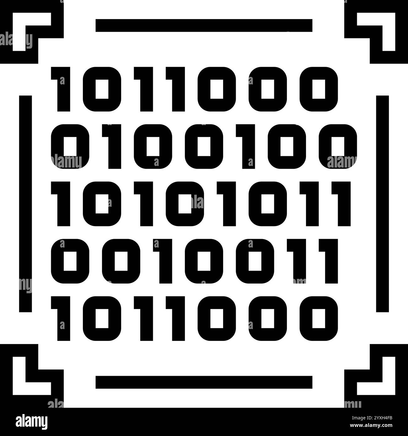 binary code big data line icon vector illustration Stock Vector Image & Art - Alamy