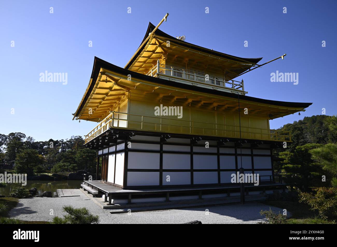 Kinkaku-ji a Zen Buddhist temple of the Rinzai sect adorned with pure ...