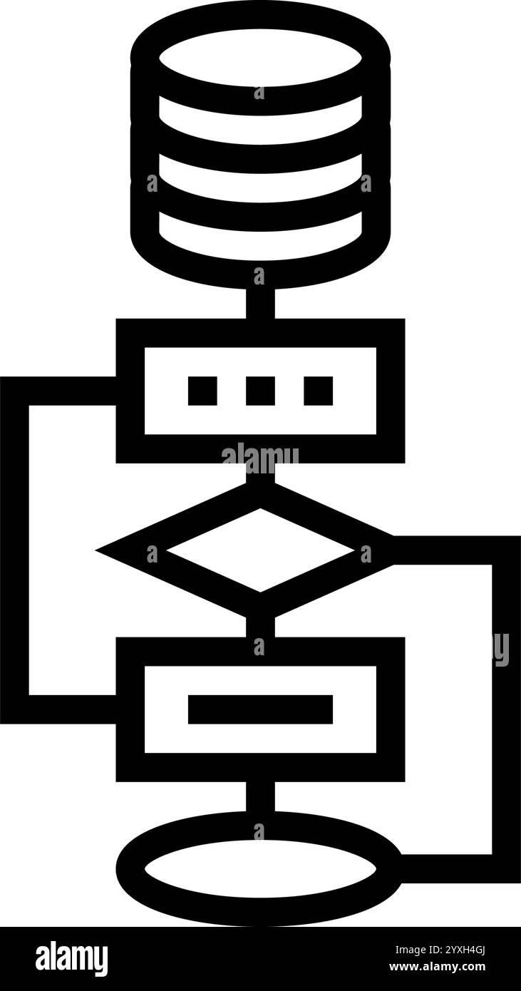 Algorithm Big Data Line Icon Vector Illustration Stock Vector Image And Art Alamy
