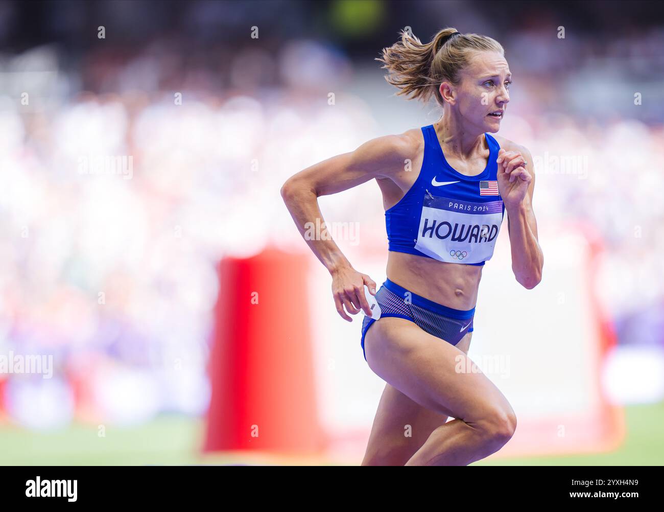 Marisa Howard participating in the 3000 metres steeplechase at the ...