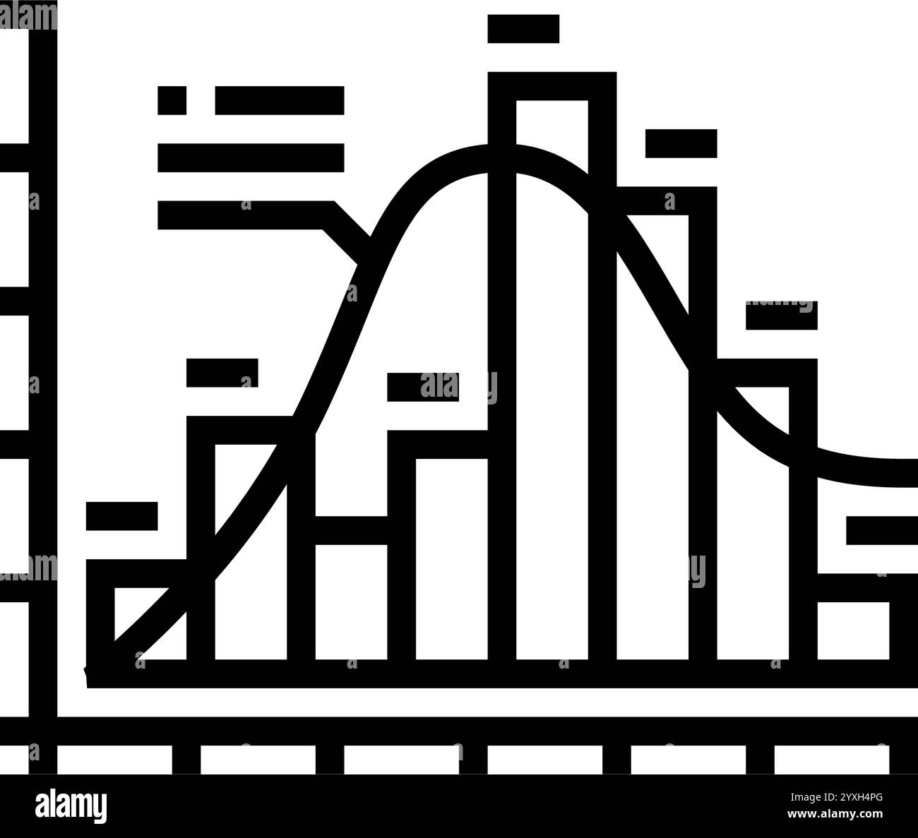 histogram big data line icon vector illustration Stock Vector Image ...