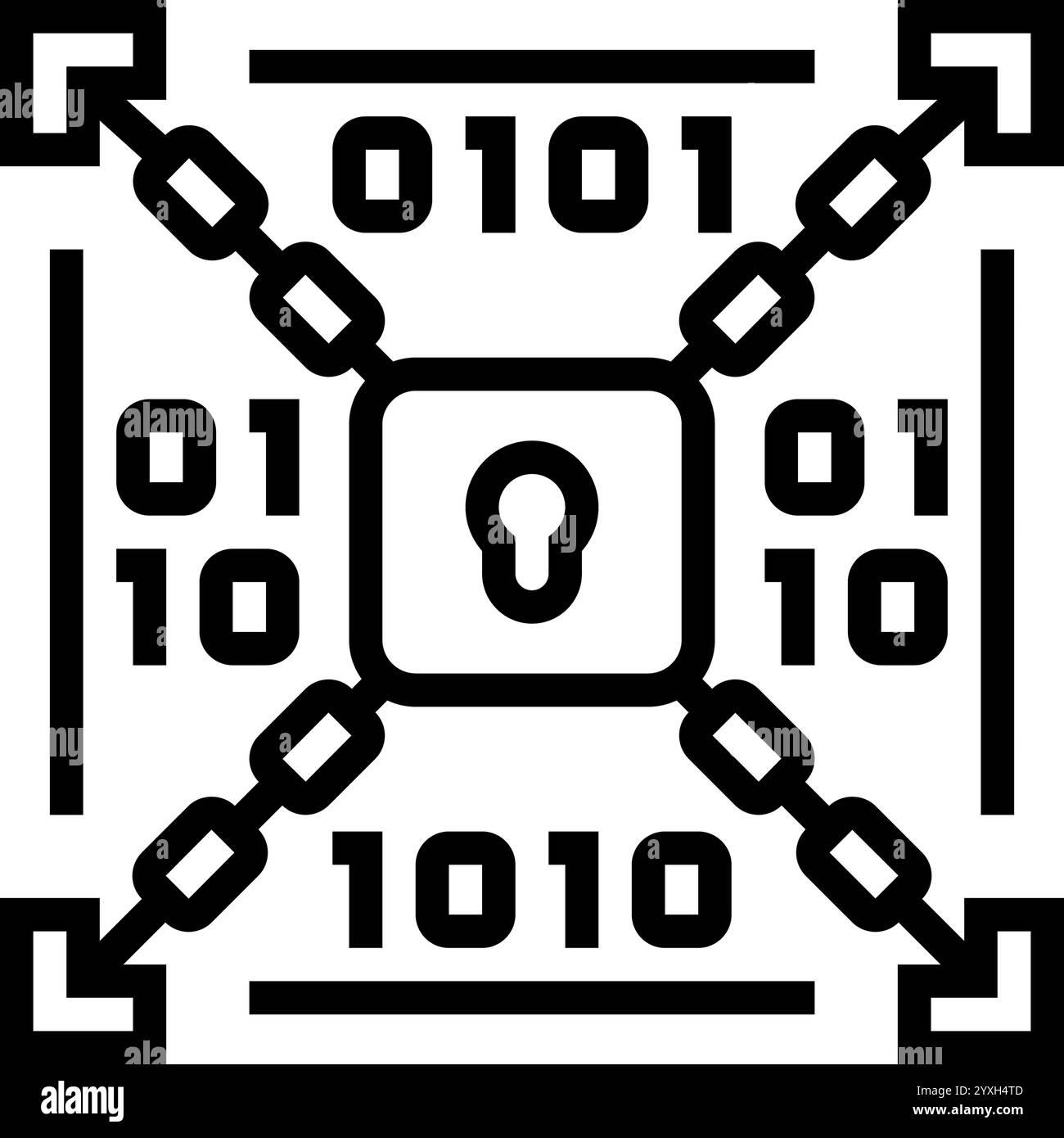 encryption lock big data line icon vector illustration Stock Vector Image & Art - Alamy