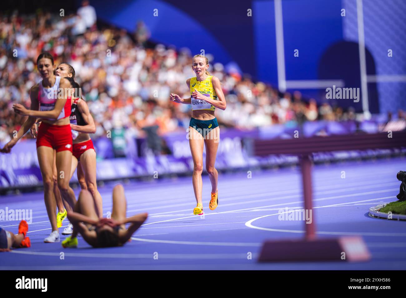 Cara Feain-Ryan participating in the 3000 metres steeplechase at the ...
