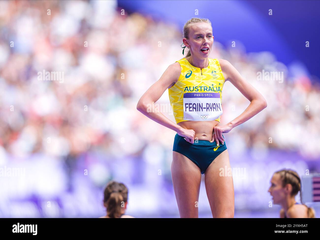Cara Feain-Ryan participating in the 3000 metres steeplechase at the ...