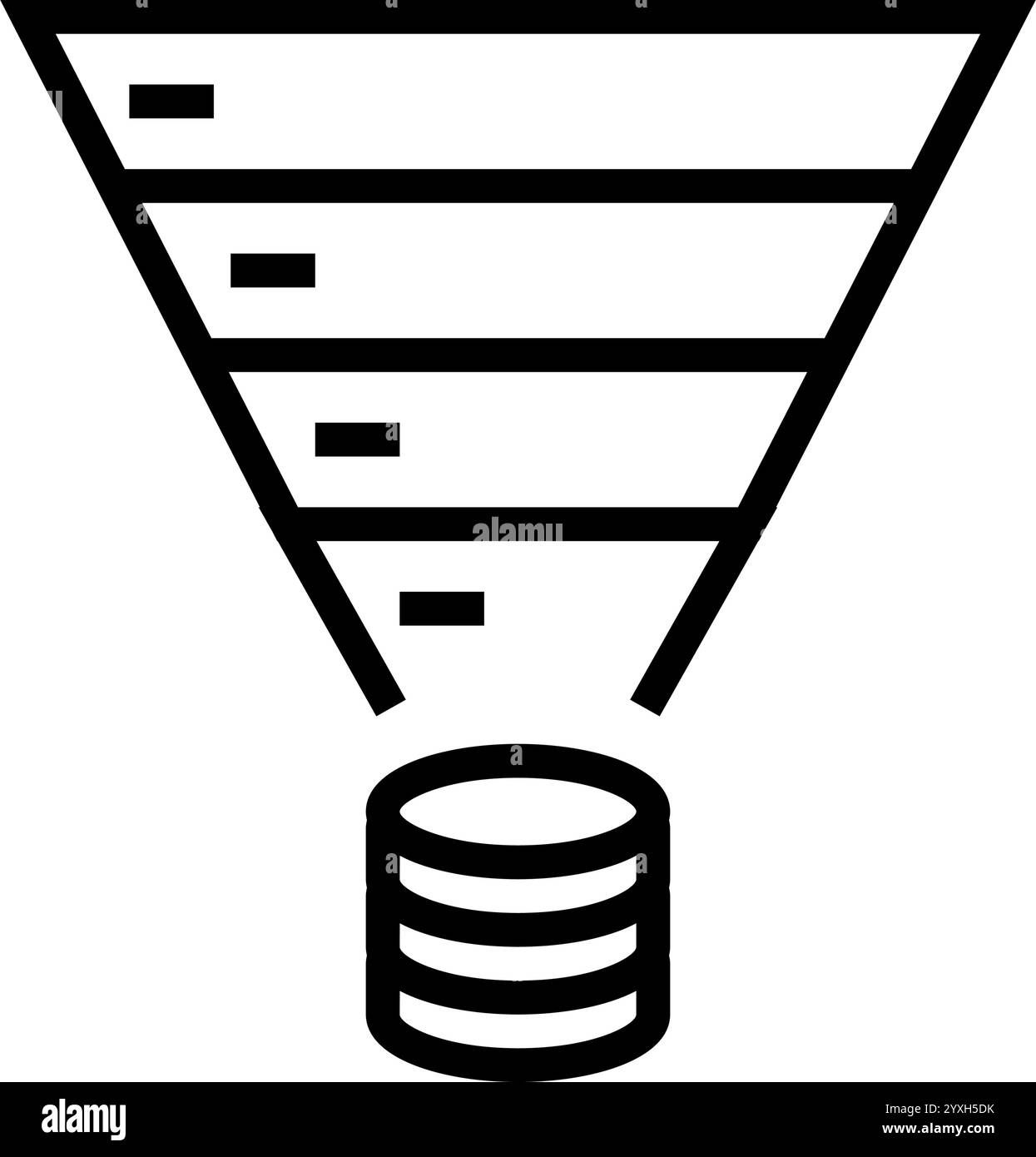 funnel diagram big data line icon vector illustration Stock Vector ...