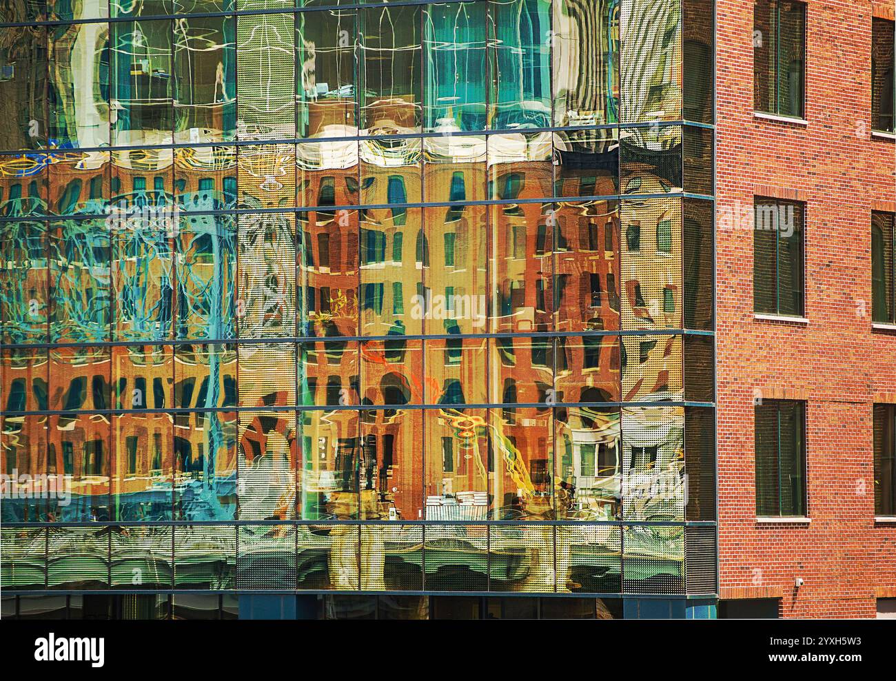 In Boston, colorful reflections of historic and contemporary buildings ...