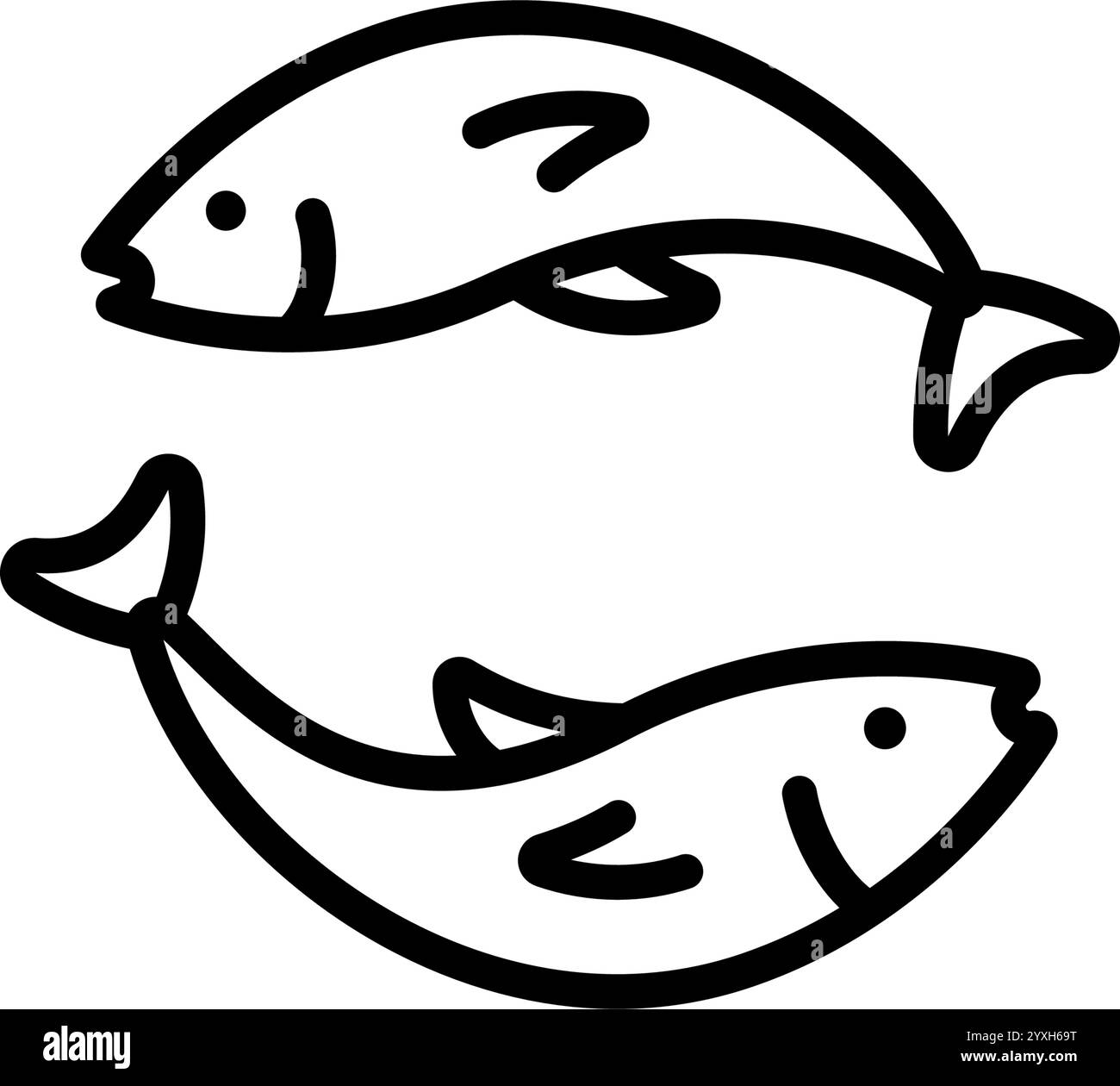 Fish line icon. Seafood product sign, ocean fish cooking or culinary ...