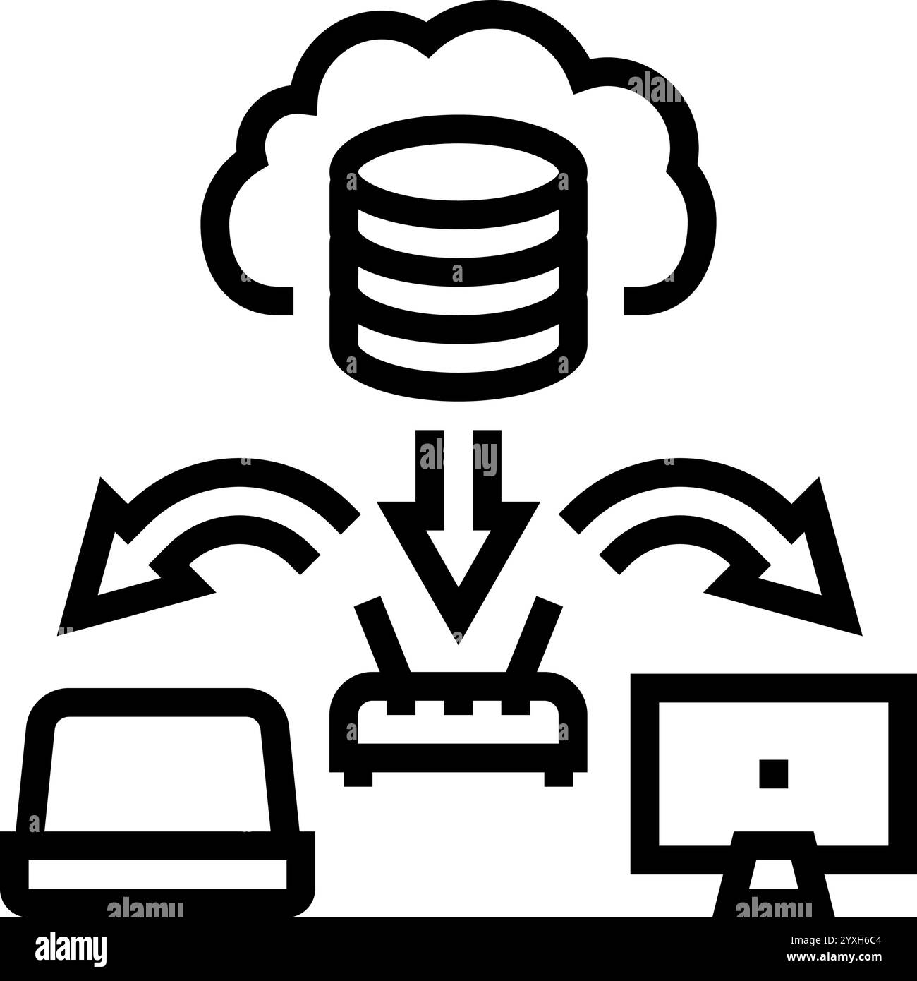 Infrastructure Cloud Computing Line Icon Vector Illustration Stock Vector Image And Art Alamy