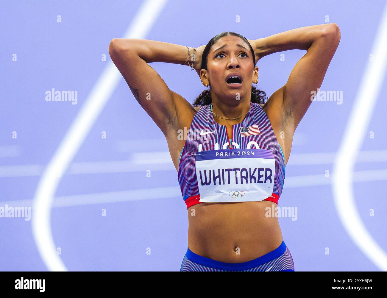 Juliette Whittaker participating in the 800 meters at the Paris 2024 ...