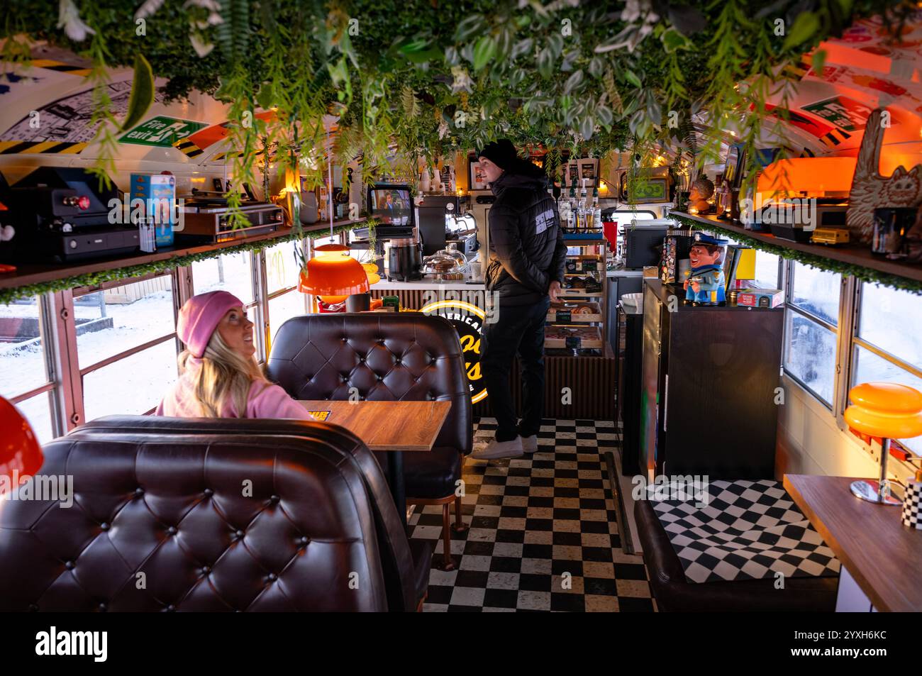 The interior of this typical school bus found in the Untied States has ...