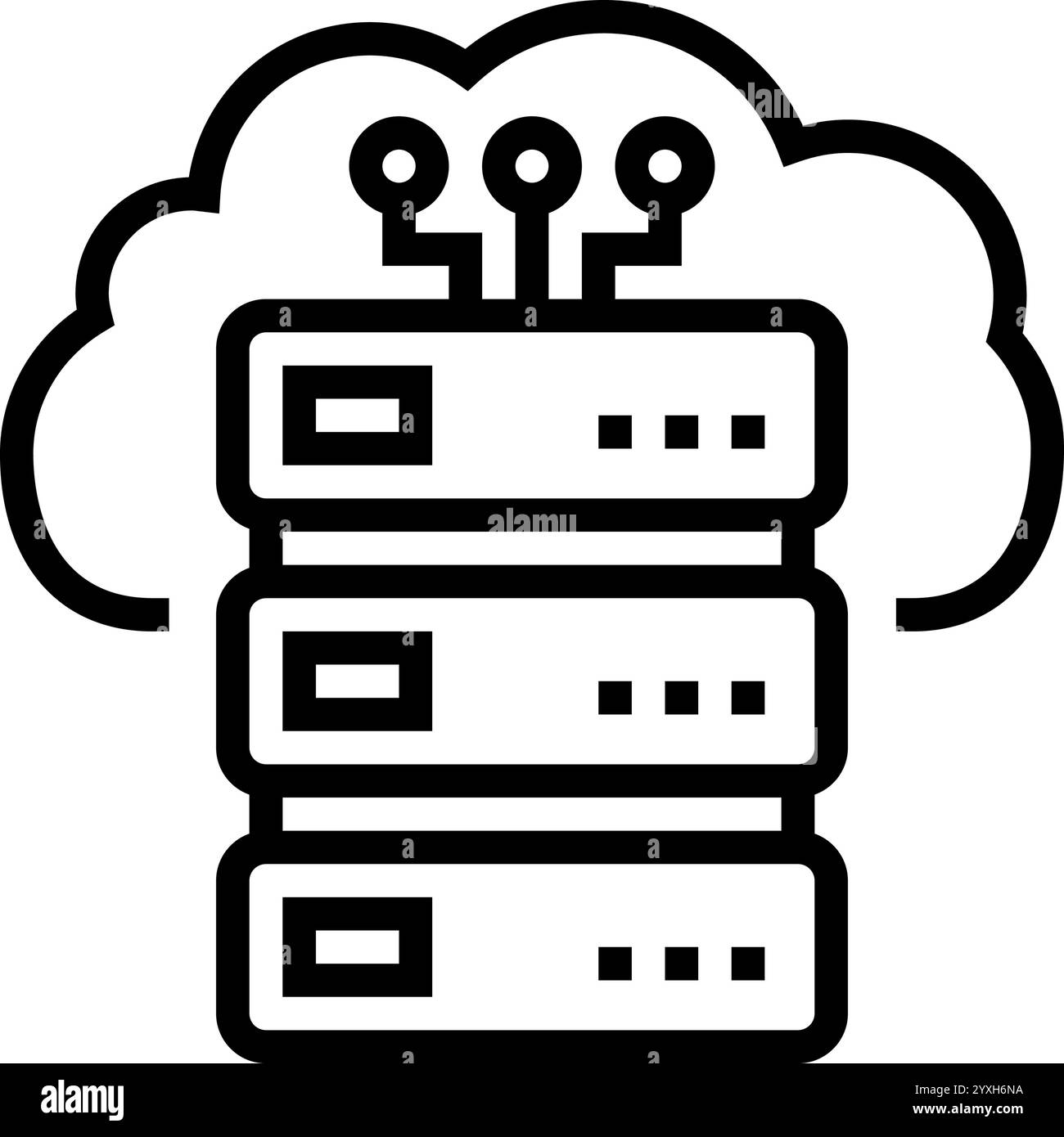 storage cloud computing line icon vector illustration Stock Vector ...