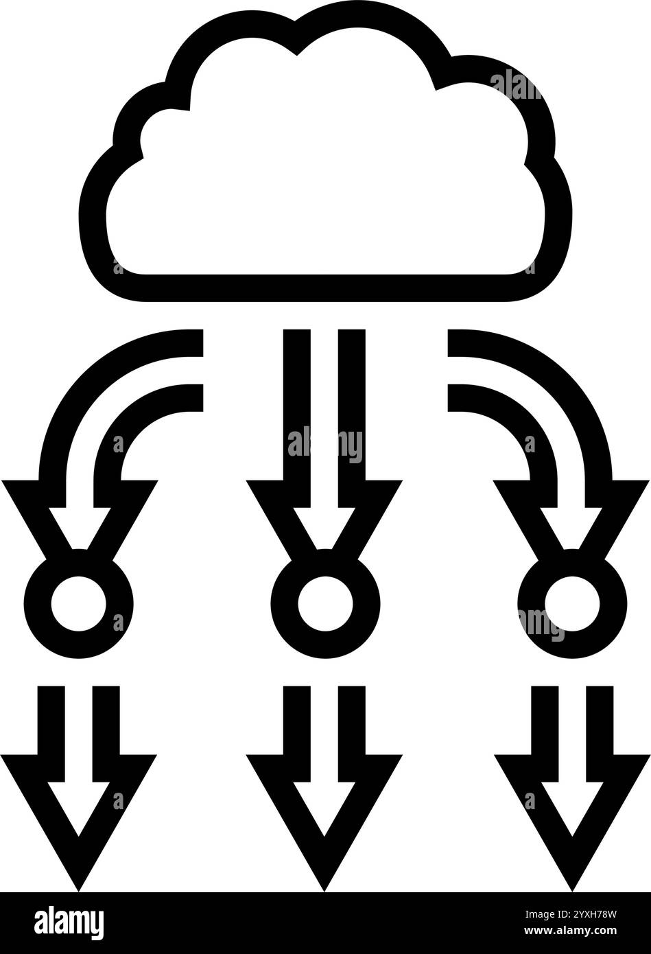 load balancer cloud computing line icon vector illustration Stock Vector Image & Art - Alamy